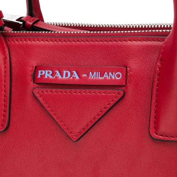 Prada | Bags | Prada Concept Fuoco Red Leather Tote | Poshmark
